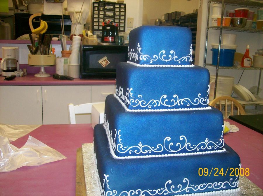 Navy Scroll - CakeCentral.com