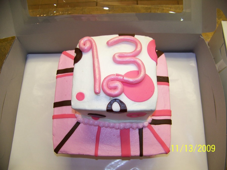 Pink And Brown Birthday Cake - CakeCentral.com