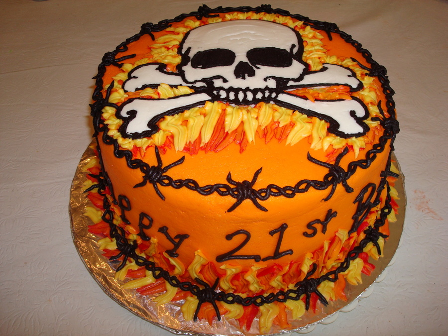 Skull Birthday Cake - CakeCentral.com