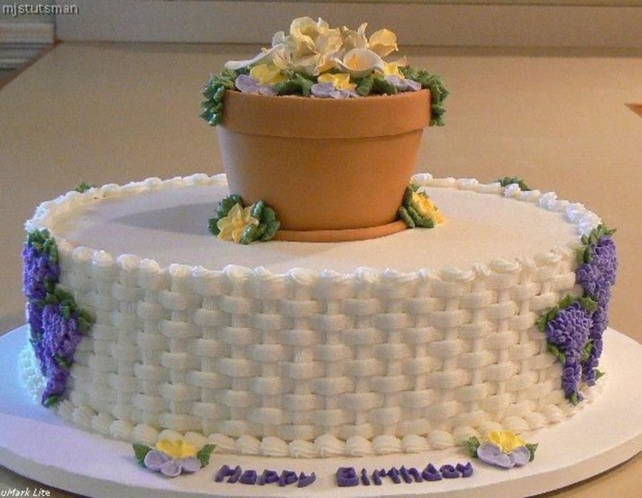 Flower Pot Cake - CakeCentral.com