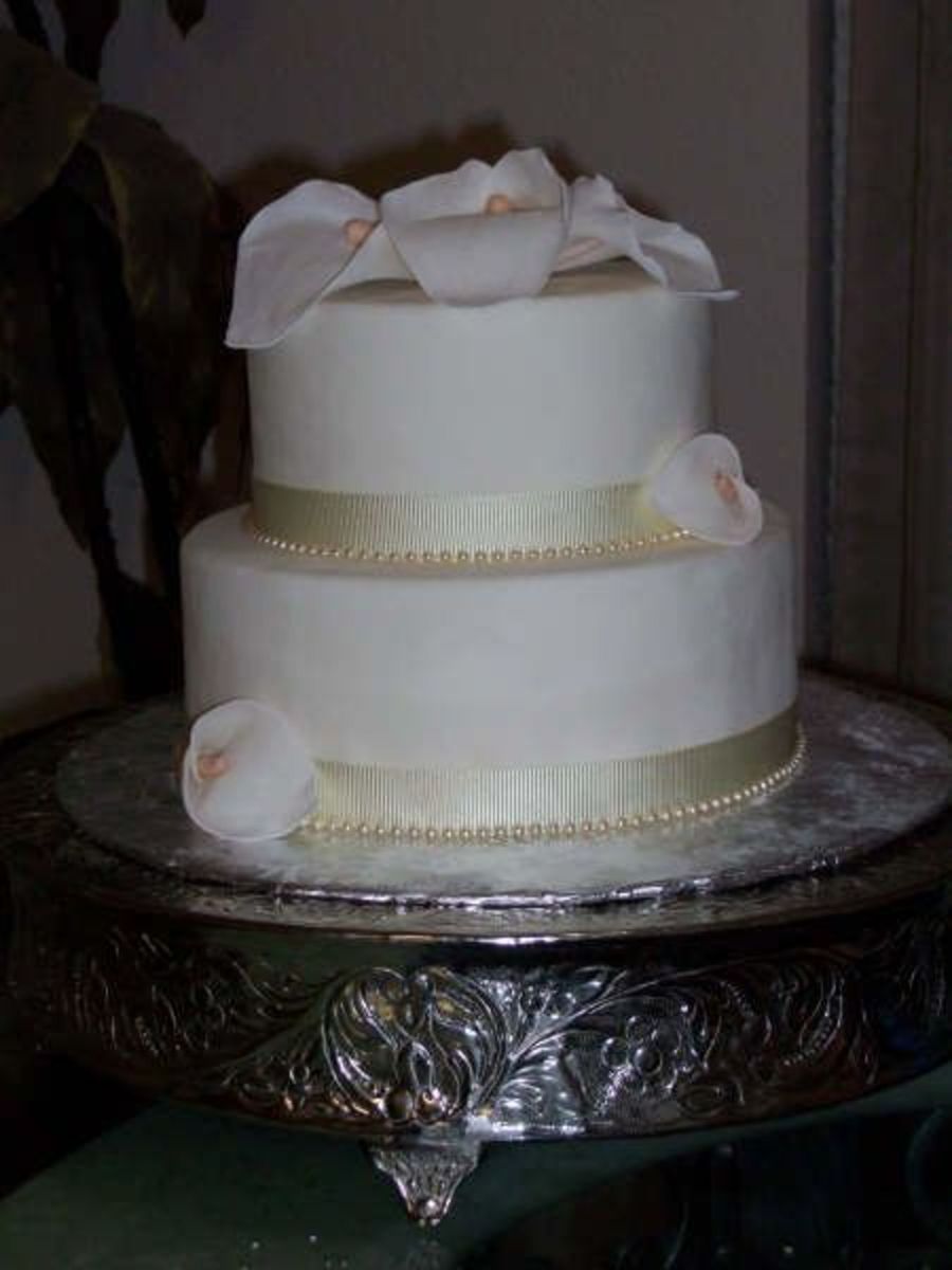 Elegant Wedding Cake With Calla Lillies - CakeCentral.com