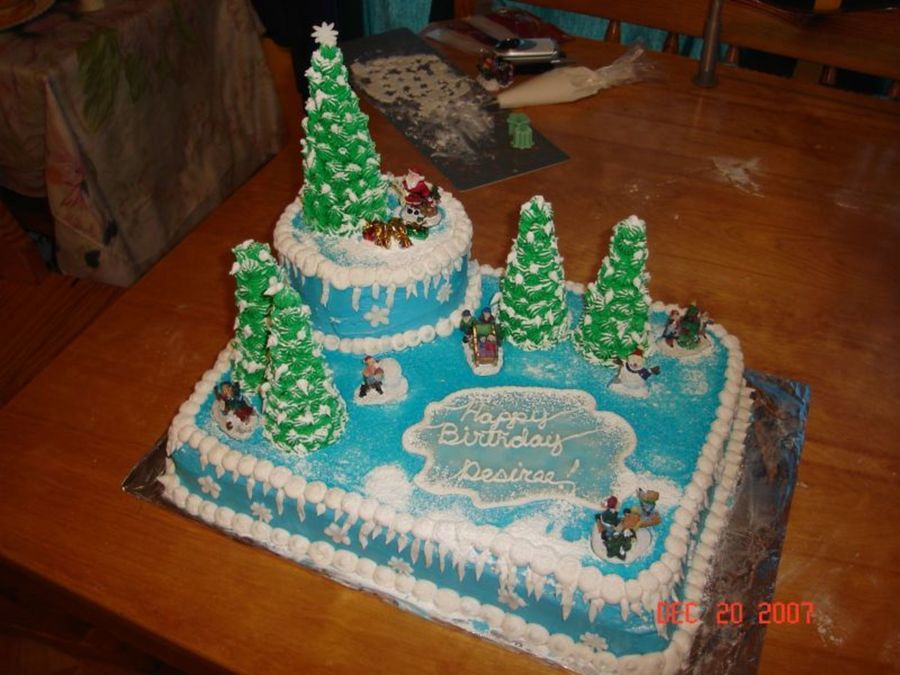 Winter Birthday Cake - CakeCentral.com