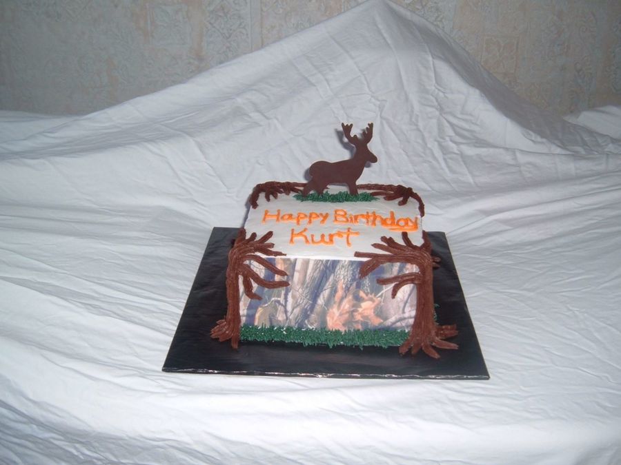 Camouflage Deer Hunter Cake - CakeCentral.com