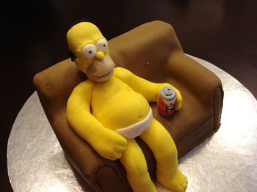 Homer Simpson On Couch - CakeCentral.com