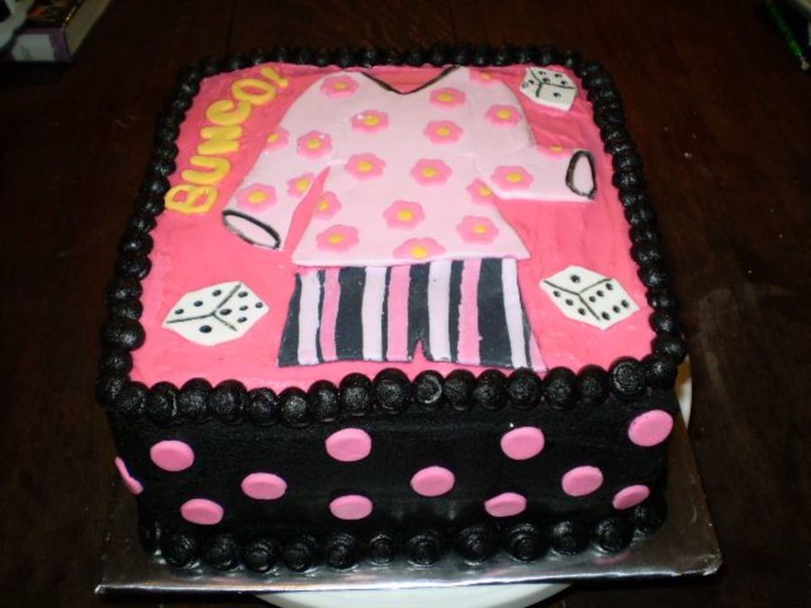 Pajama-Themed Bunco Cake - CakeCentral.com