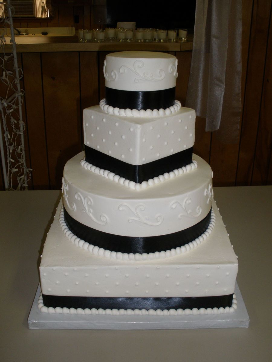 Black Ribbon Wedding - CakeCentral.com
