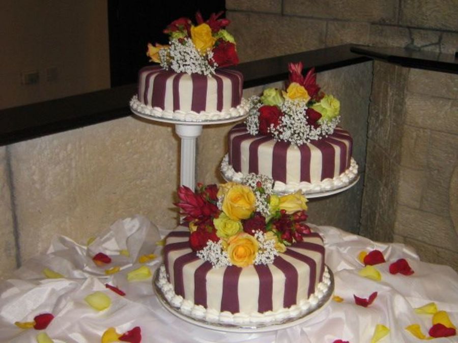 Burgundy Stripes - CakeCentral.com