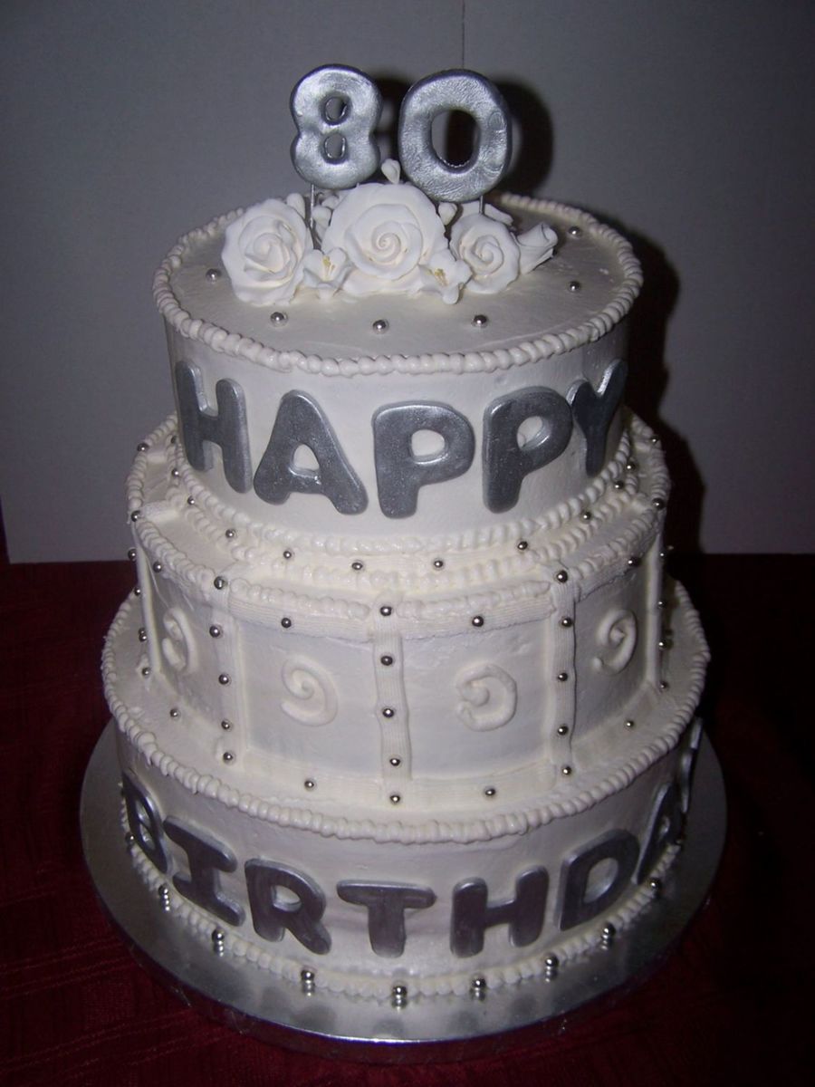 80Th Birthday Cake - CakeCentral.com