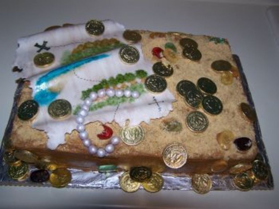 Treasure Map Birthday Cake - CakeCentral.com
