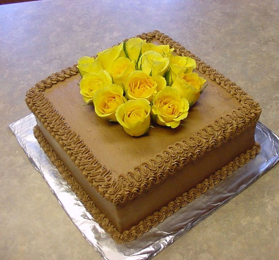 Yellow Rose Birthday Cake - CakeCentral.com