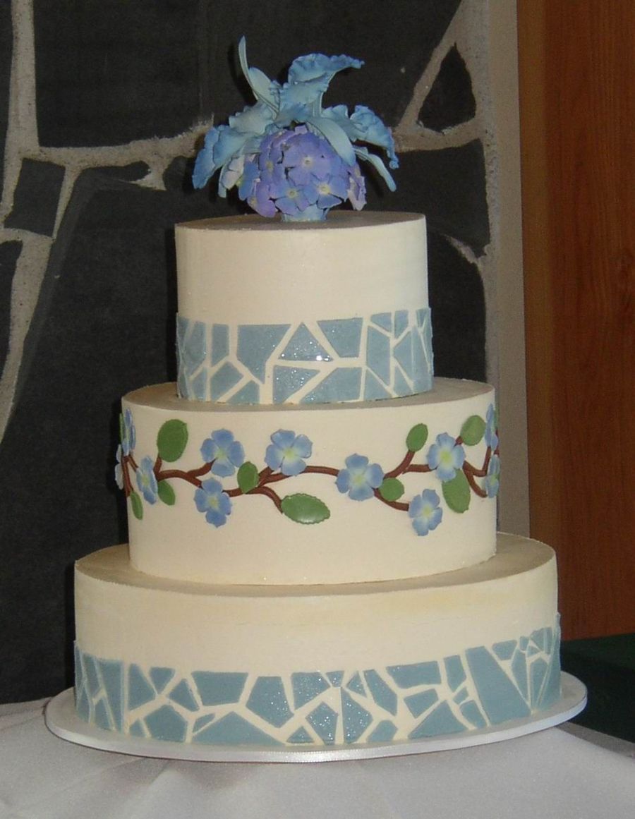 Mosaics And Hydrangeas - CakeCentral.com