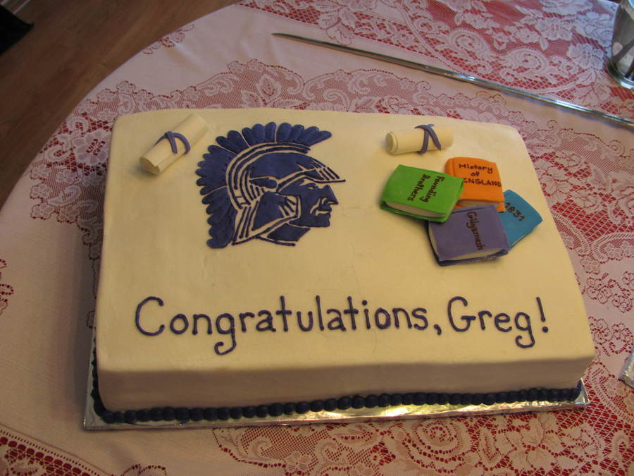Spartan Graduation Cake - CakeCentral.com