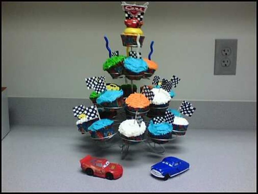 Cars Cupcake Stand - CakeCentral.com
