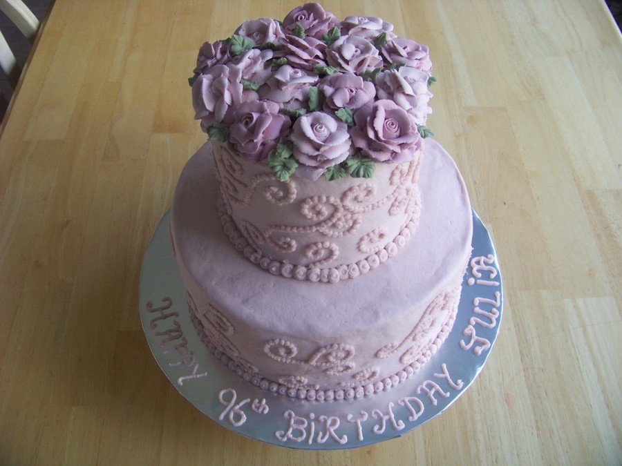 2 Tier Roses Cake - CakeCentral.com