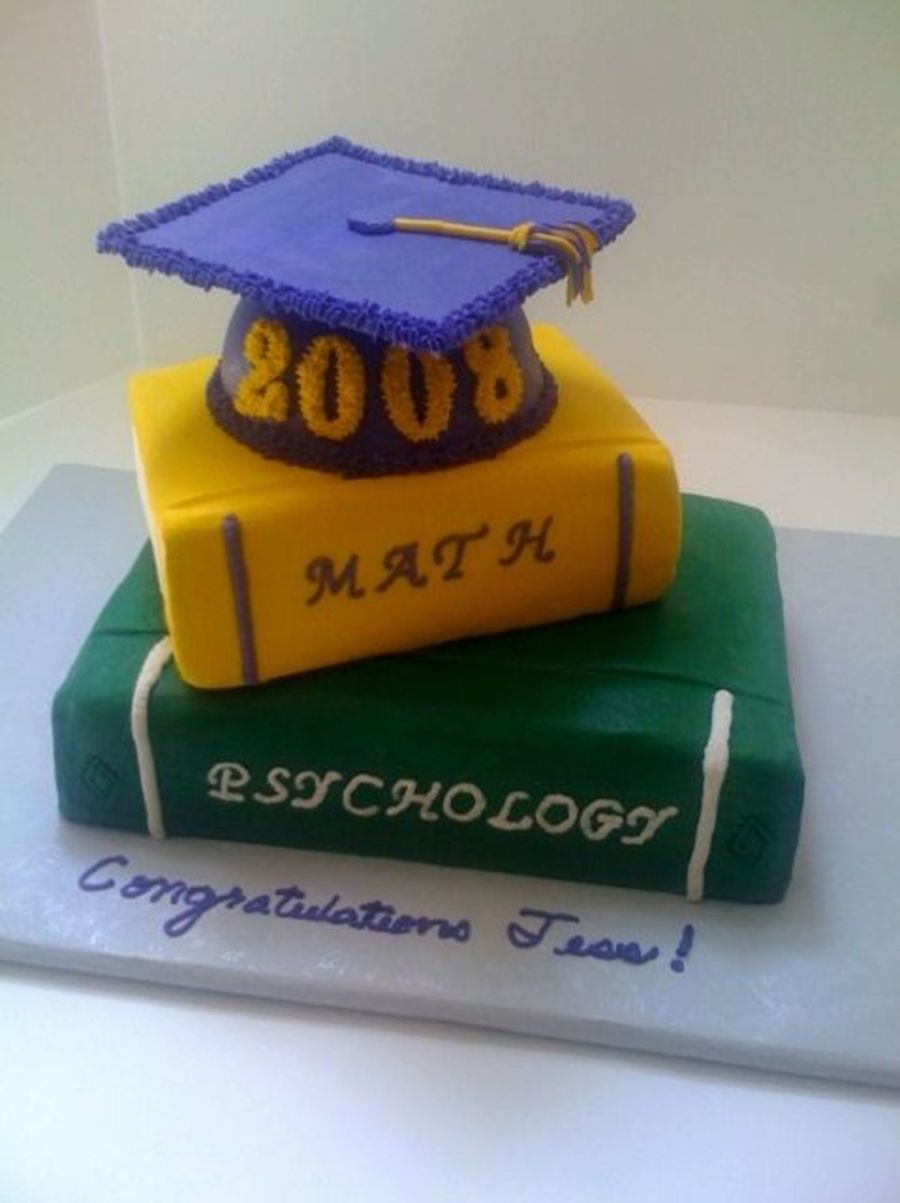Stacked Books With Graduation Cap..... All Buttercream - CakeCentral.com