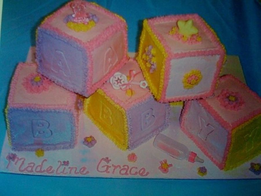 3D Pastel Baby Blocks - CakeCentral.com