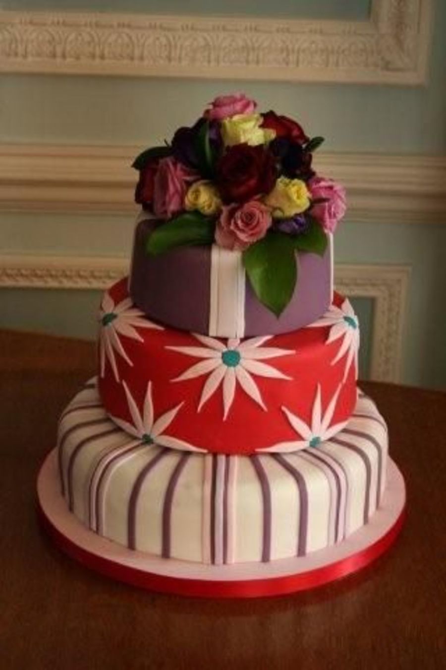 3 Tier Triple Celebration Cake - CakeCentral.com