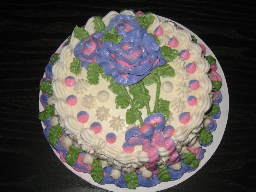 Two-Tone Rose Mini Wedding Cake - CakeCentral.com