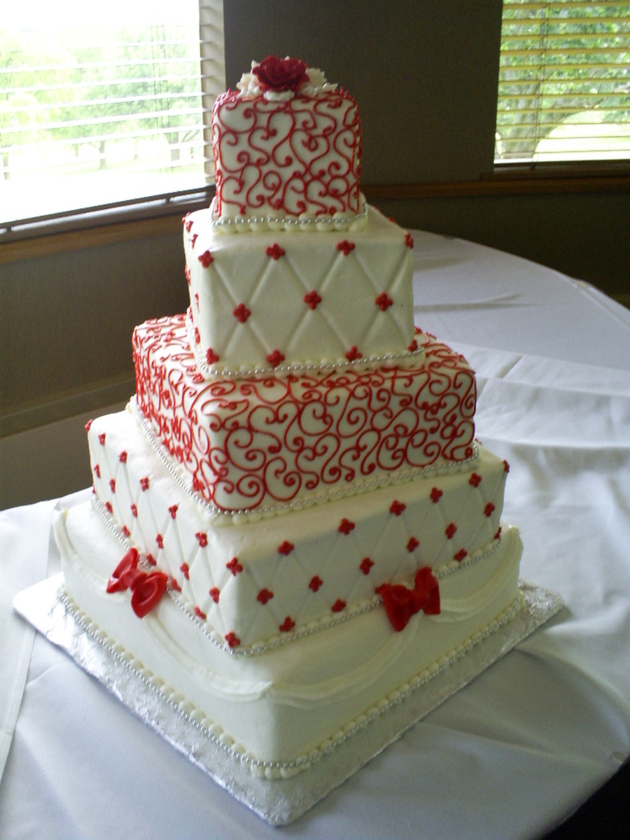 Offset Stacked Wedding Cake - CakeCentral.com