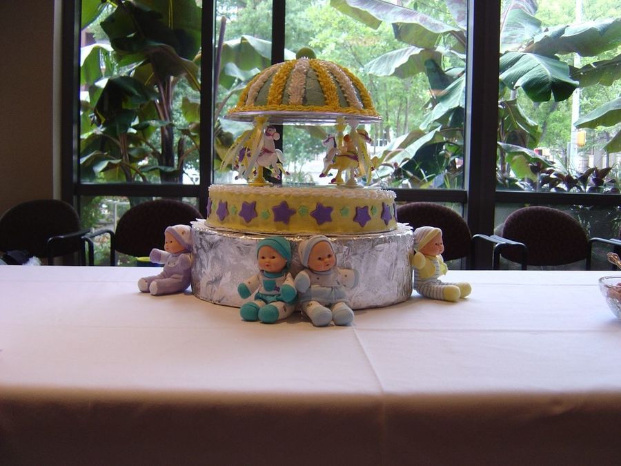 Carousel Baby Shower Cake - CakeCentral.com