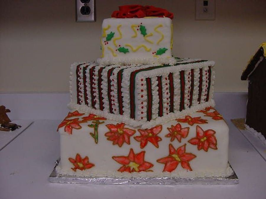 Three Tiered Christmas Cake - CakeCentral.com