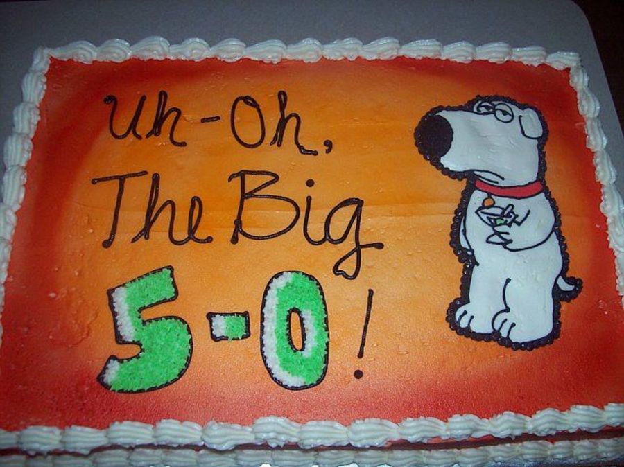 Family Guy's Brian 50Th Birthday Cake - CakeCentral.com