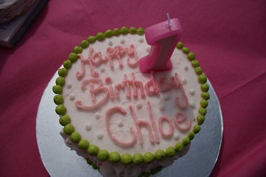 Chloe's First Birthday Smash Cake - Top View - CakeCentral.com