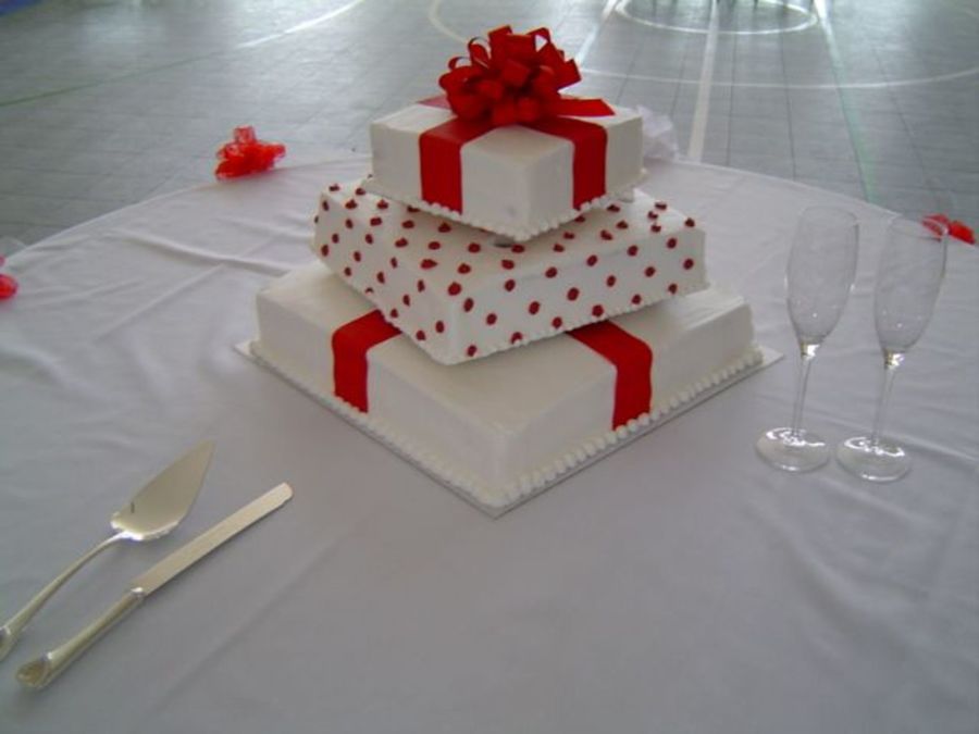 Red Square Wedding Cakes - CakeCentral.com