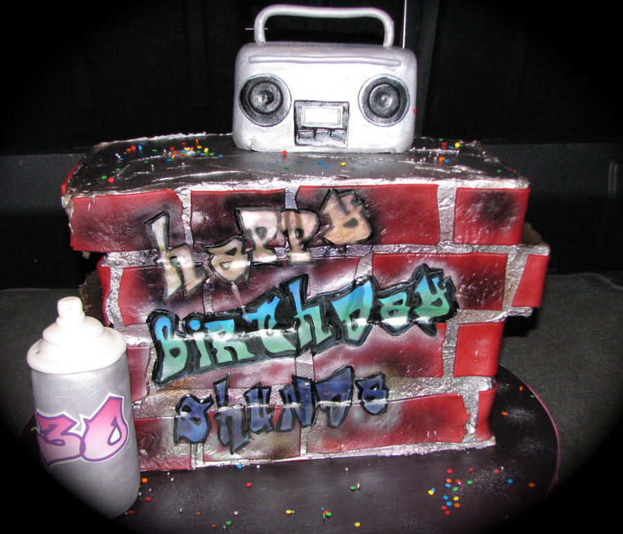 Graffiti Wall Cake - CakeCentral.com