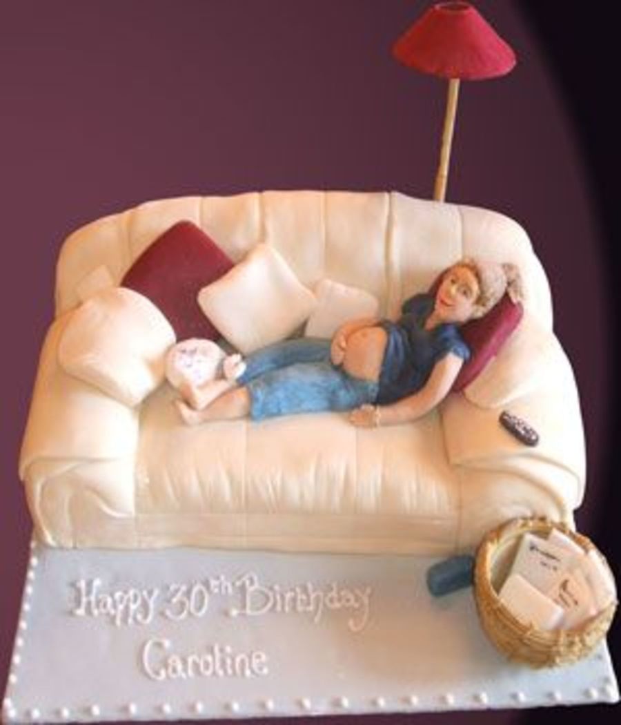 Expecting Twins Sofa Cake - CakeCentral.com