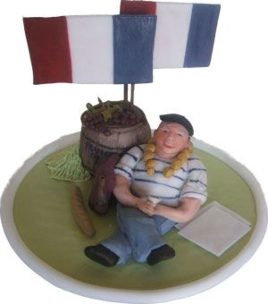French Man Cake Topper And Cake - CakeCentral.com