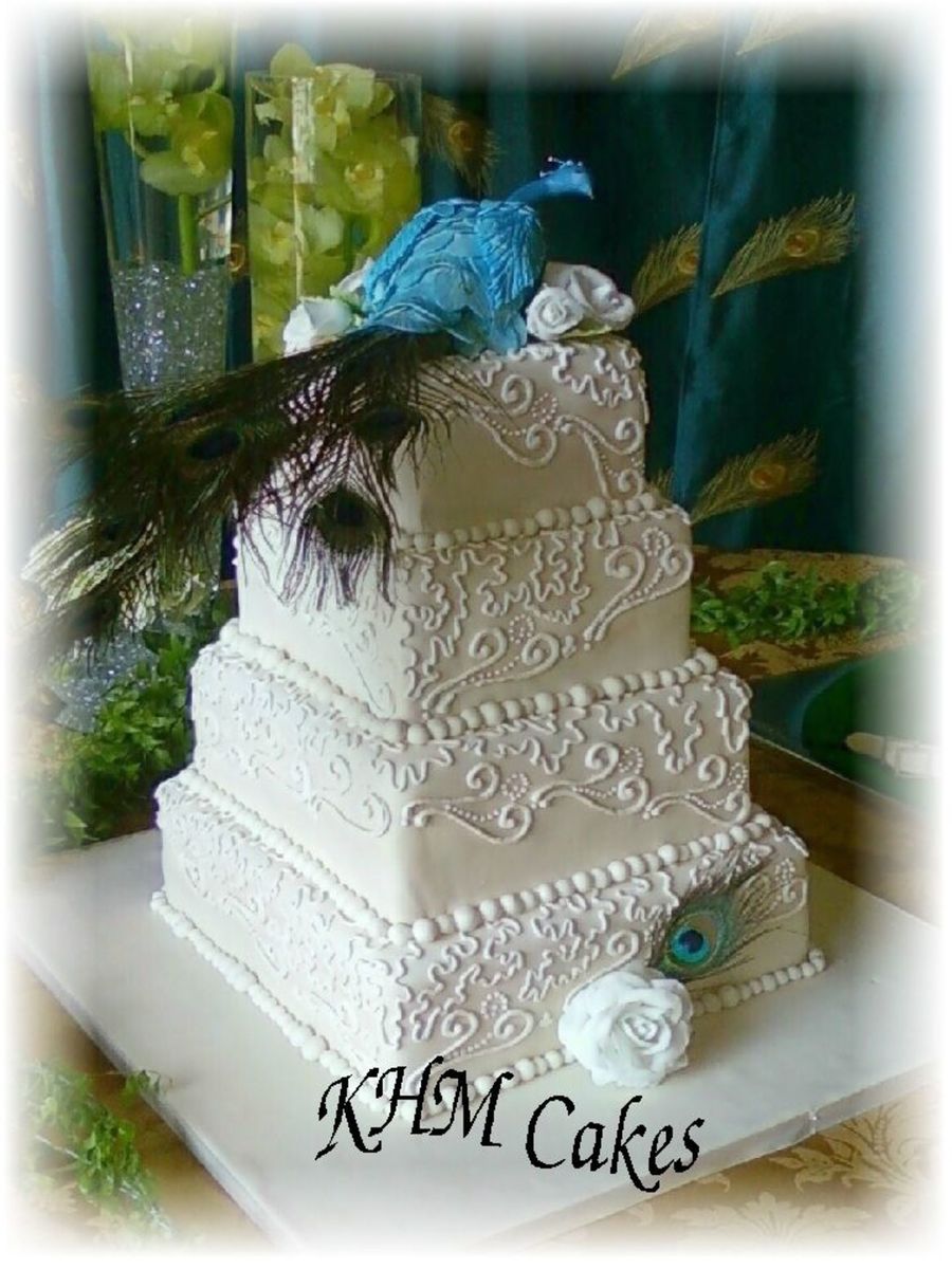 Peacock Wedding Cake.... - CakeCentral.com