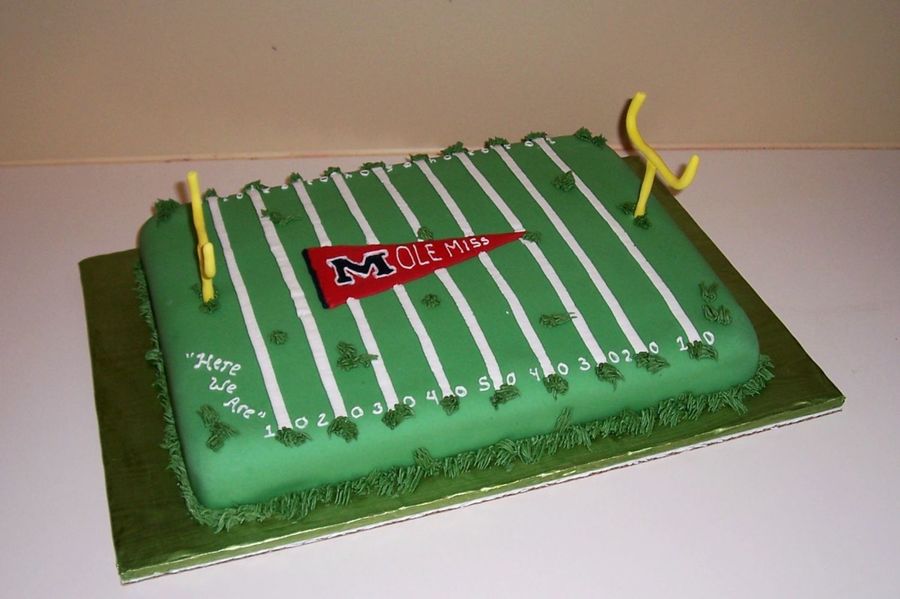 Ole Miss Football Field Cake - CakeCentral.com