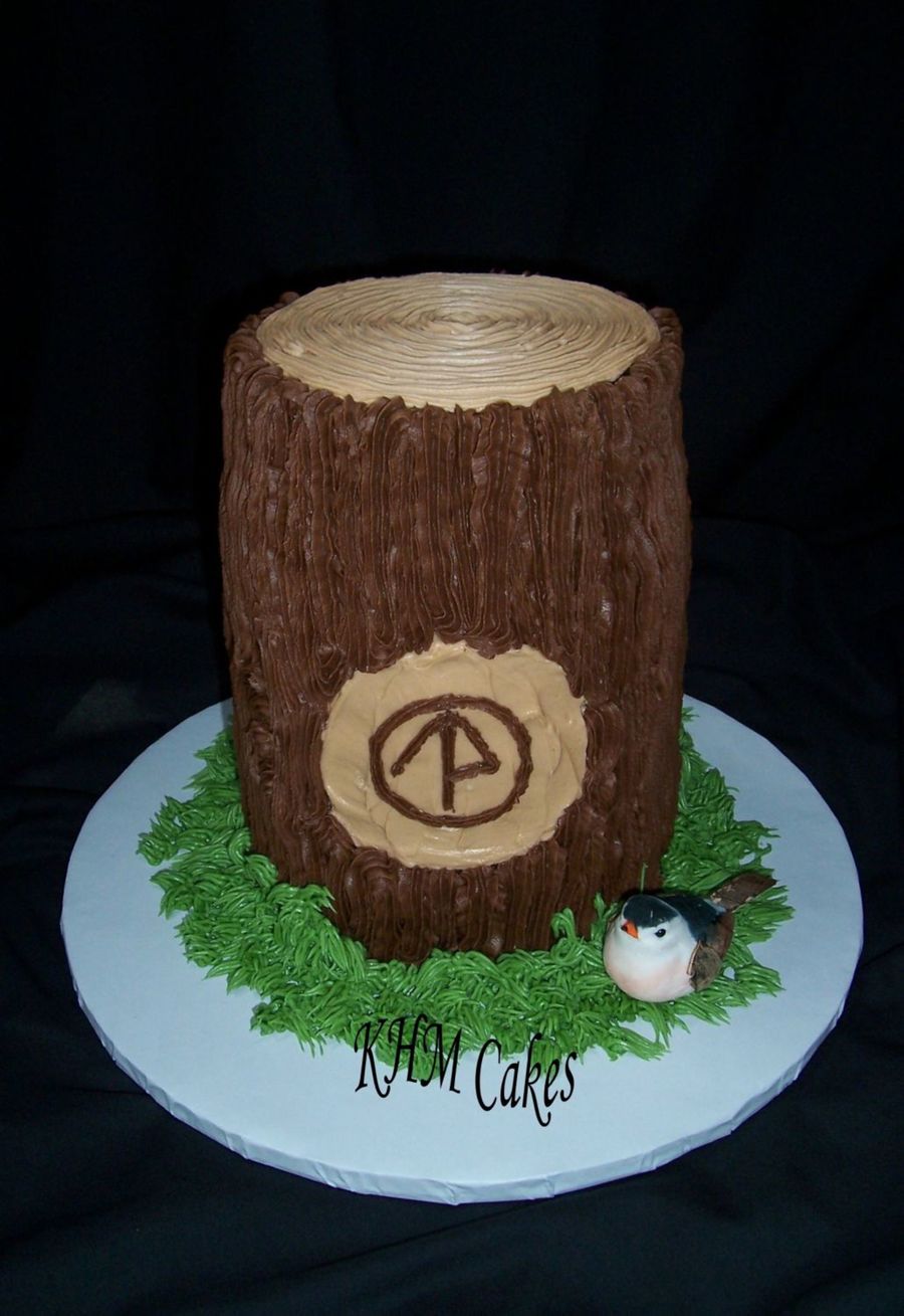 Carved Tree Stump Cake - CakeCentral.com