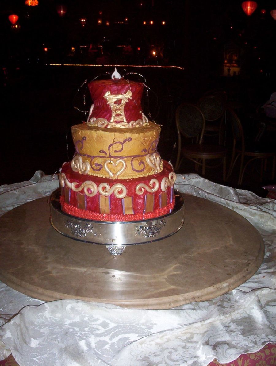 Back Of Moulin Rouge Corset Cake - CakeCentral.com