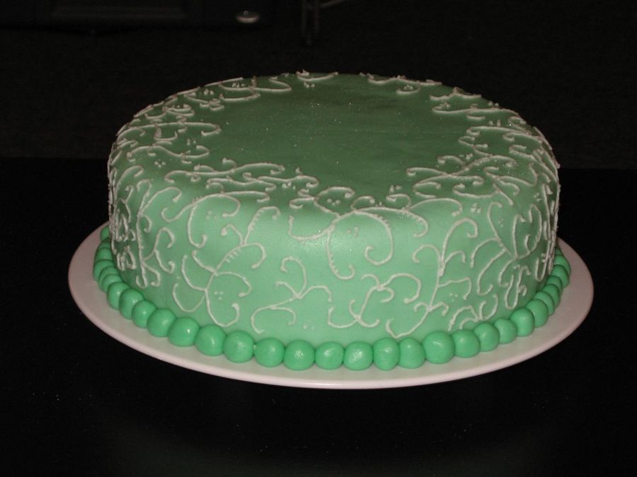 Fondat With Buttercream Scrollwork - CakeCentral.com