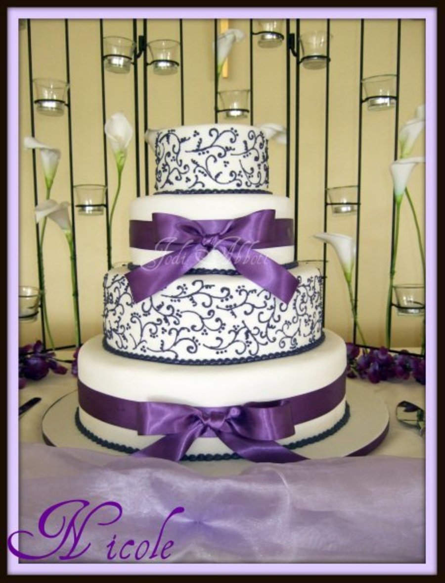 Purple Scrolls - CakeCentral.com