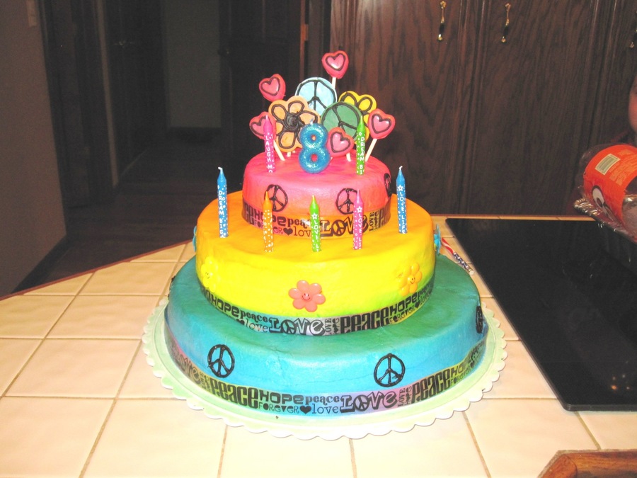 Peace Sign Groovy Cake - CakeCentral.com