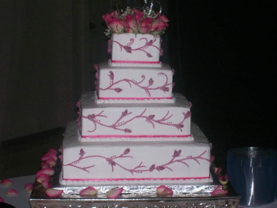 Square Wedding Cake - CakeCentral.com