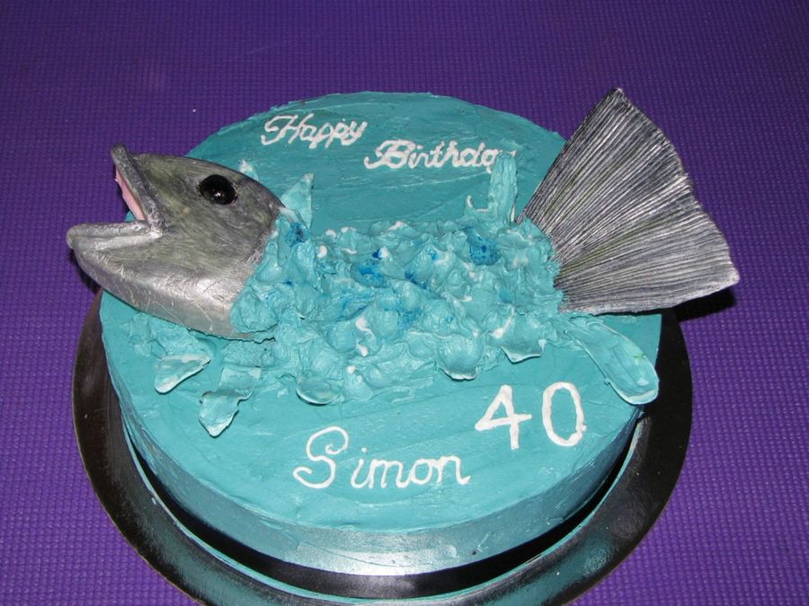 Buttercream Cake With Gumpaste Fish - CakeCentral.com