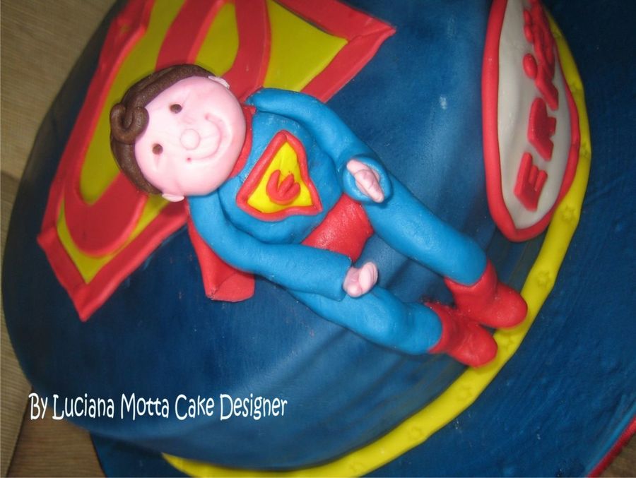 Superman Cake - Side View - CakeCentral.com