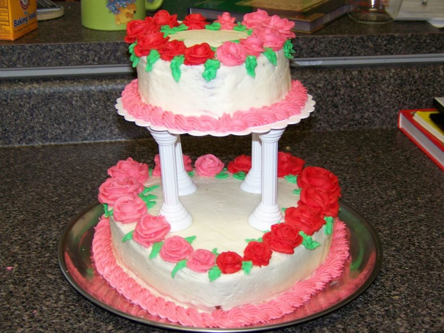 Another Practice Wedding Cake - CakeCentral.com