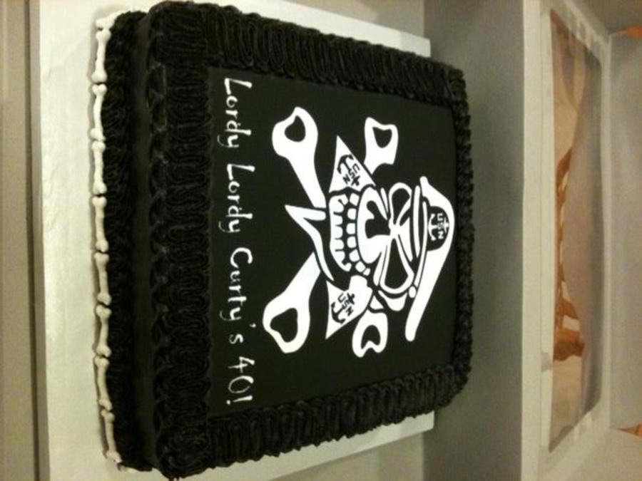 Navy Chief Skull Birthday Cake - CakeCentral.com