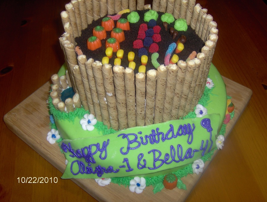 Garden Themed Birthday Cake - CakeCentral.com