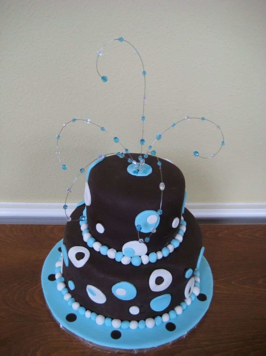 Tiered Birthday Cake With Decorated Wires - CakeCentral.com