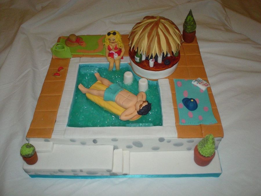 Front View "relaxing By The Pool" - CakeCentral.com