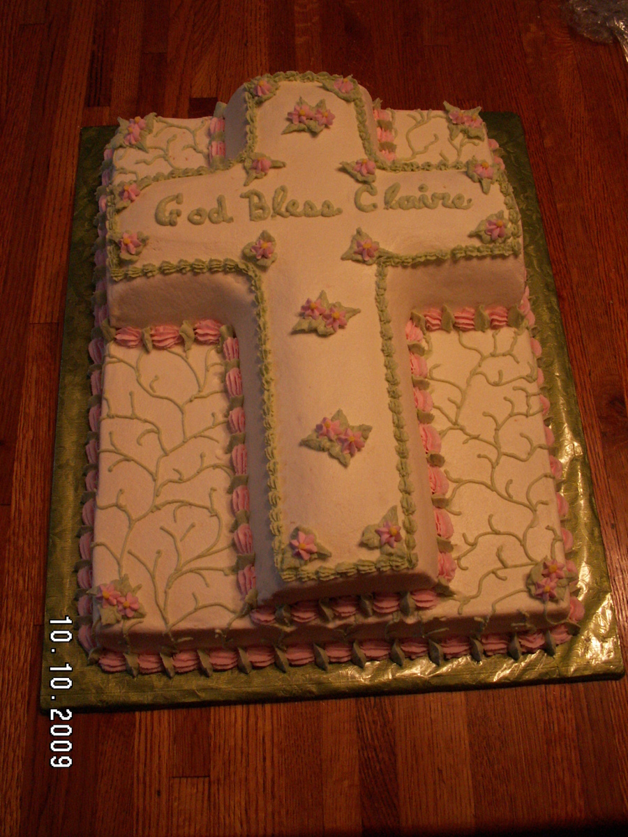 Cross Baptism Cake - CakeCentral.com