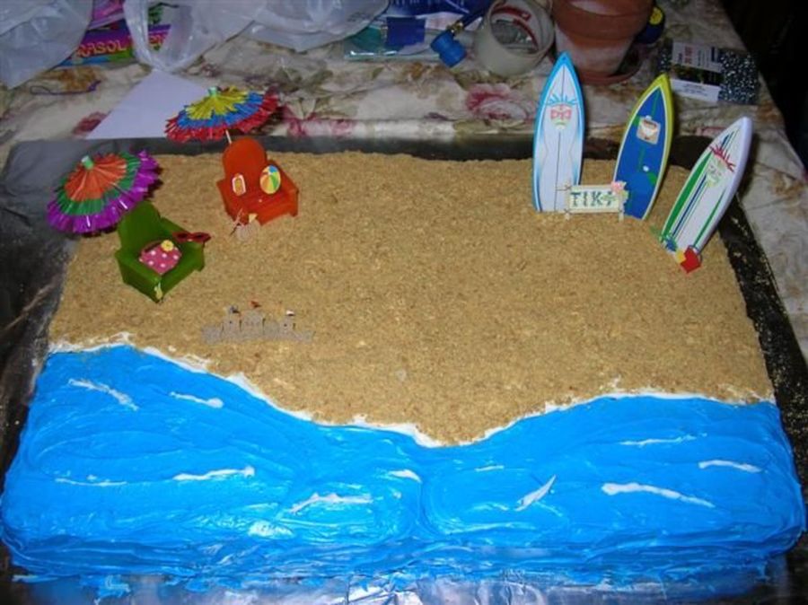 Beach Cake For Surf Party - CakeCentral.com