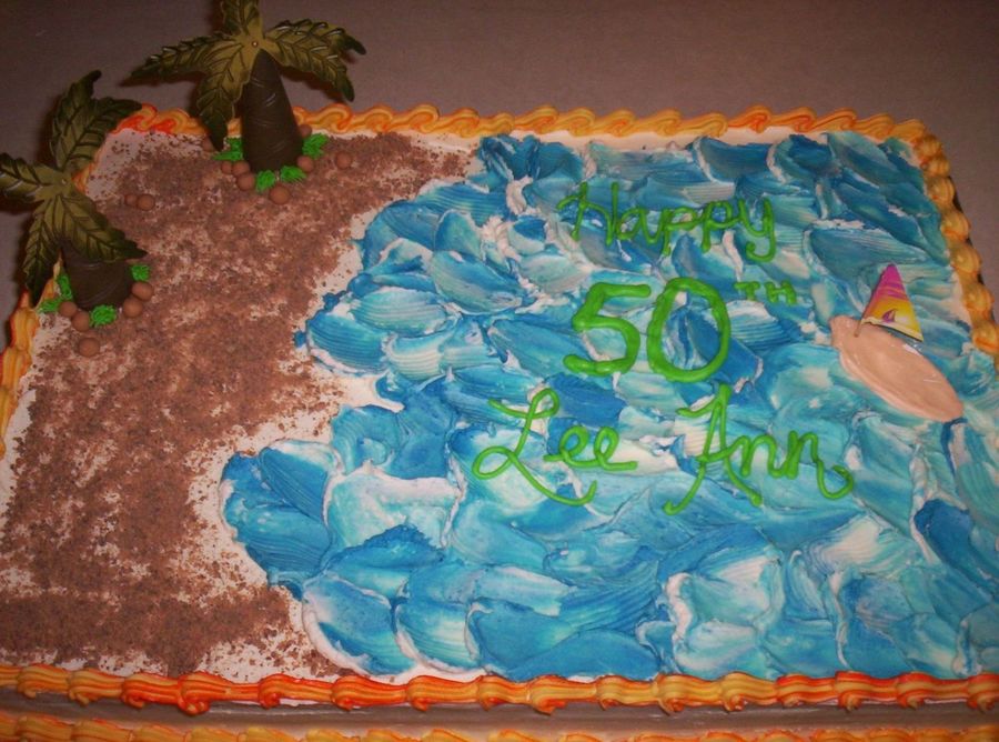 Beach Sheet Cake - CakeCentral.com