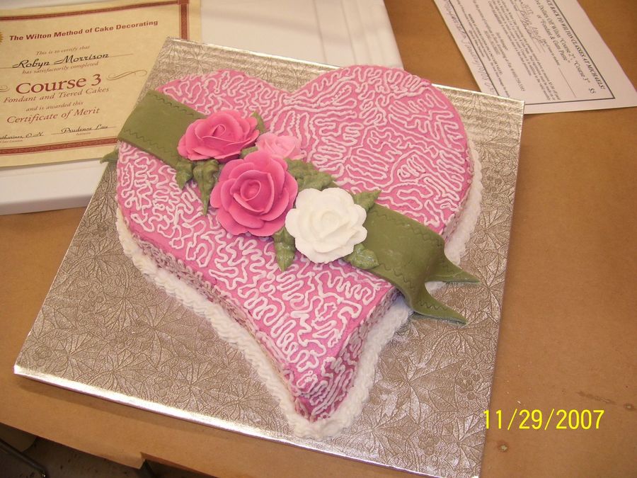 Cornelli Lace Heart - CakeCentral.com